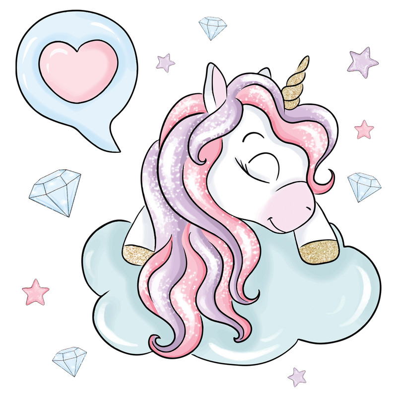 قیمت و خرید استیکر پارچه و لباس مدل dtf طرح یونیکورن کد H20.412 مجموعه 3 عددی