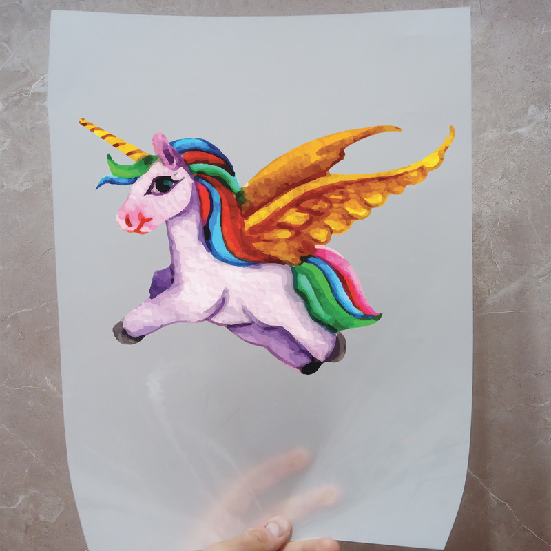 قیمت و خرید استیکر پارچه و لباس مدل dtf طرح یونیکورن کد H20.535 مجموعه 6 عددی