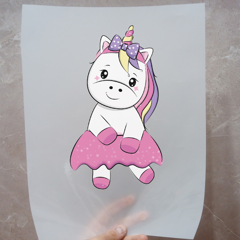 قیمت و خرید استیکر پارچه و لباس مدل dtf طرح یونیکورن کد H20.684 مجموعه 3 عددی