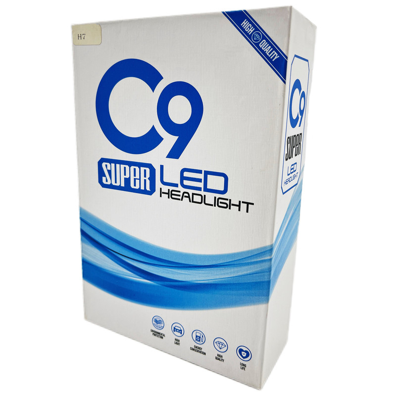 قیمت و خرید هدلایت لامپ خودرو مدل C9 پایه H7 بسته دو عددی