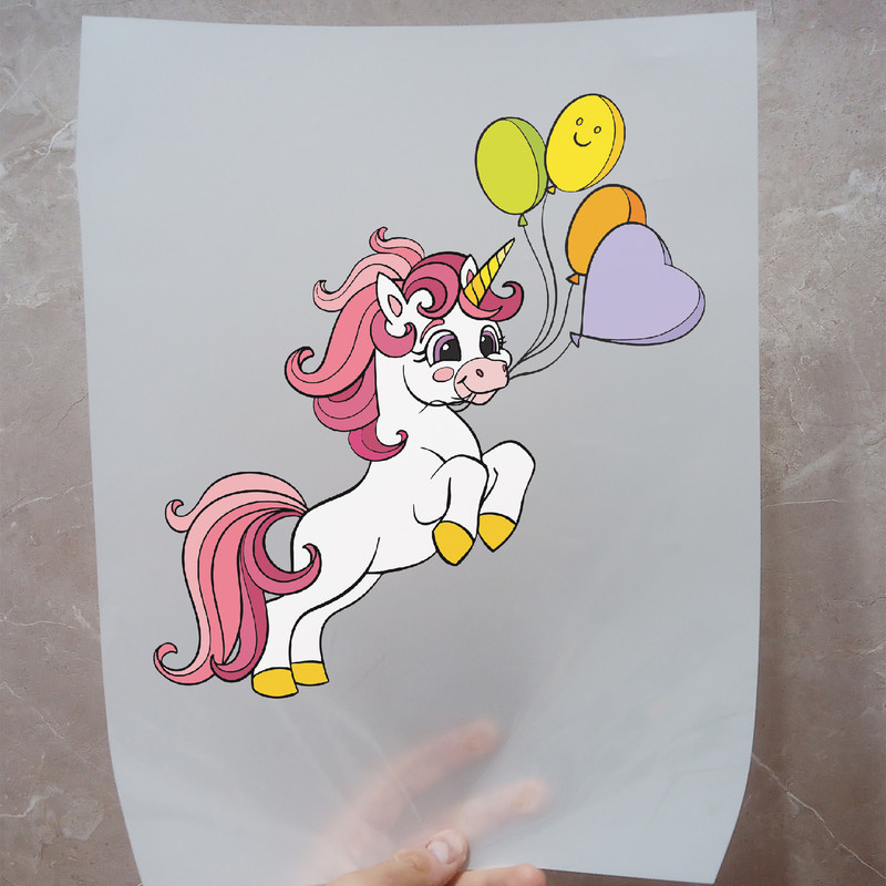 قیمت و خرید استیکر پارچه و لباس مدل dtf طرح یونیکورن کد H20.809 مجموعه 3 عددی