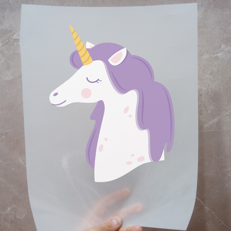 قیمت و خرید استیکر پارچه و لباس مدل dtf طرح یونیکورن کد H15.466 مجموعه 4 عددی