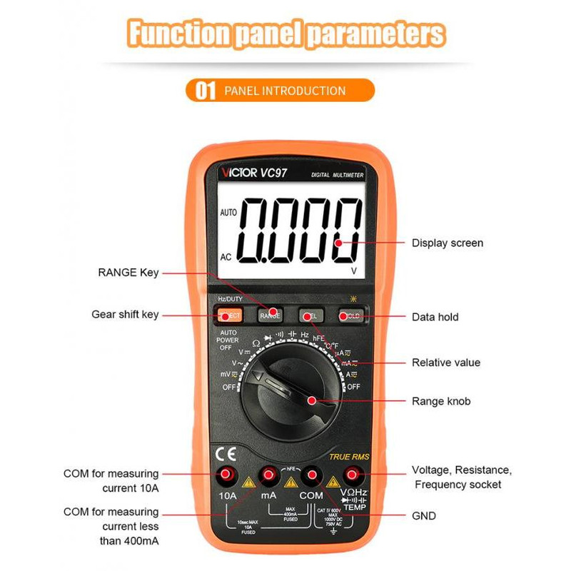 قیمت و خرید مولتی متر دیجیتال ویکتور مدل Vc97 plus