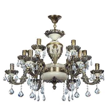 قیمت و خرید لوستر 12 شعله چشمه نور کد S3673/6A-CR