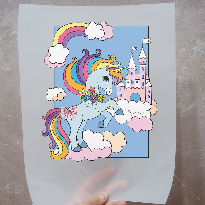 قیمت و خرید استیکر پارچه و لباس مدل dtf طرح یونیکورن کد H20.215 مجموعه 3 عددی