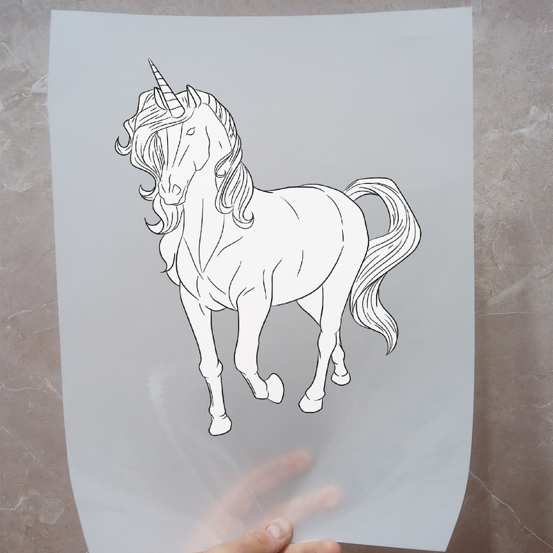 قیمت و خرید استیکر پارچه و لباس مدل dtf طرح یونیکورن کد H15.1101 مجموعه 4 عددی