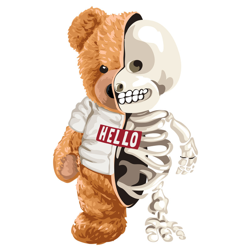 قیمت و خرید استیکر پارچه و لباس مدل dtf طرح تدی کد H15.212 مجموعه 4 عددی