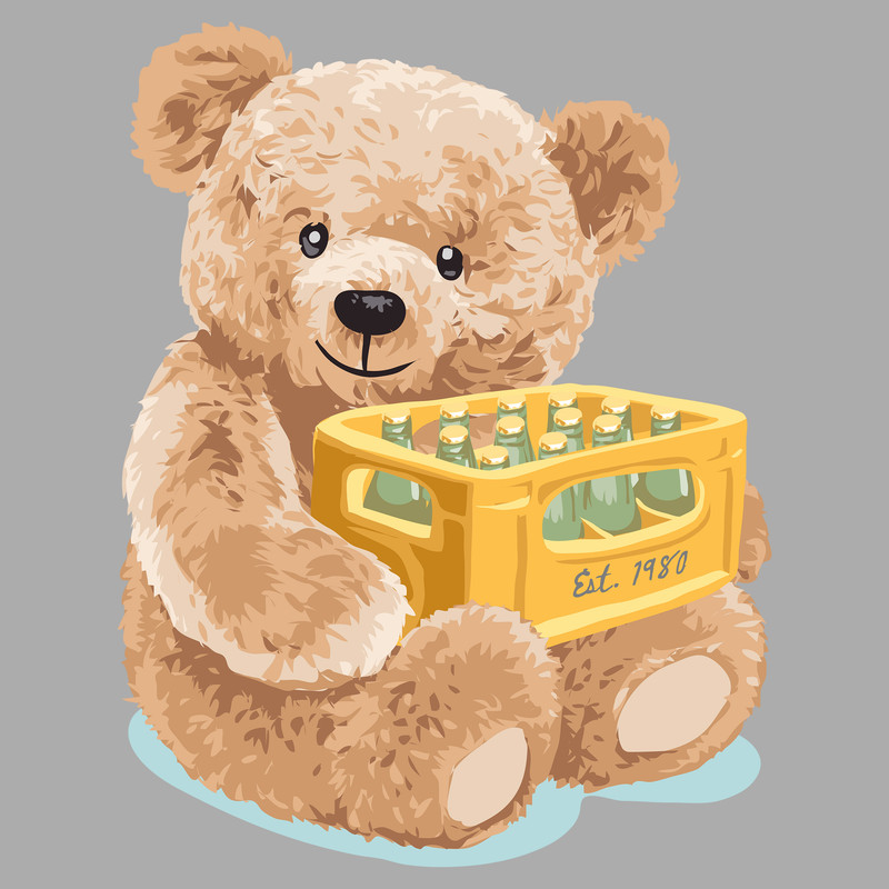 قیمت و خرید استیکر پارچه و لباس مدل dtf طرح تدی کد H30.203 مجموعه 12 عددی