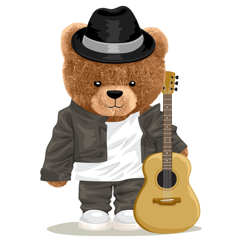 قیمت و خرید استیکر پارچه و لباس مدل dtf طرح تدی کد H15.42 مجموعه 4 عددی