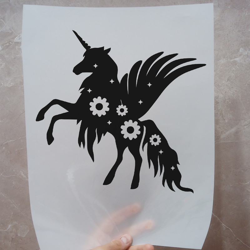 قیمت و خرید استیکر پارچه و لباس مدل dtf طرح یونیکورن کد H15.1248 مجموعه 4 عددی