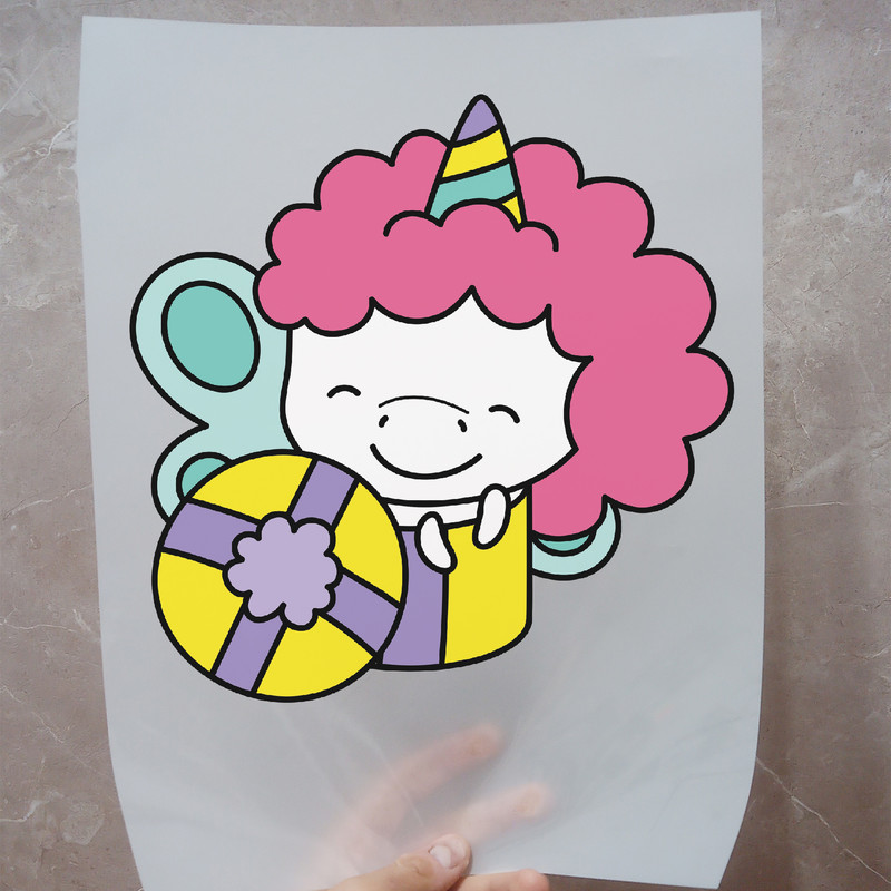 قیمت و خرید استیکر پارچه و لباس مدل dtf طرح یونیکورن کد H15.890 مجموعه 4 عددی