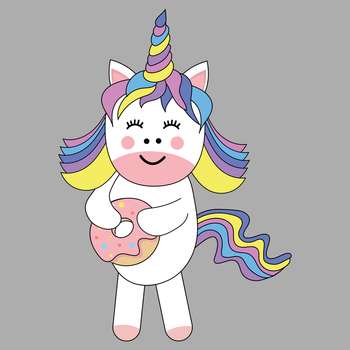 قیمت و خرید استیکر پارچه و لباس مدل dtf طرح یونیکورن کد H15.814 مجموعه 4 عددی