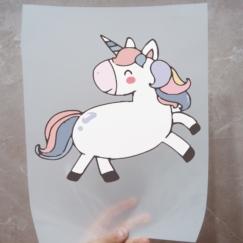 قیمت و خرید استیکر پارچه و لباس مدل dtf طرح یونیکورن کد H20.654 مجموعه 3 عددی