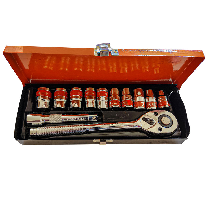 قیمت و خرید آچار سری بکس و دسته جغجغه مدل BWS - 9534 مجموعه 12 عددی