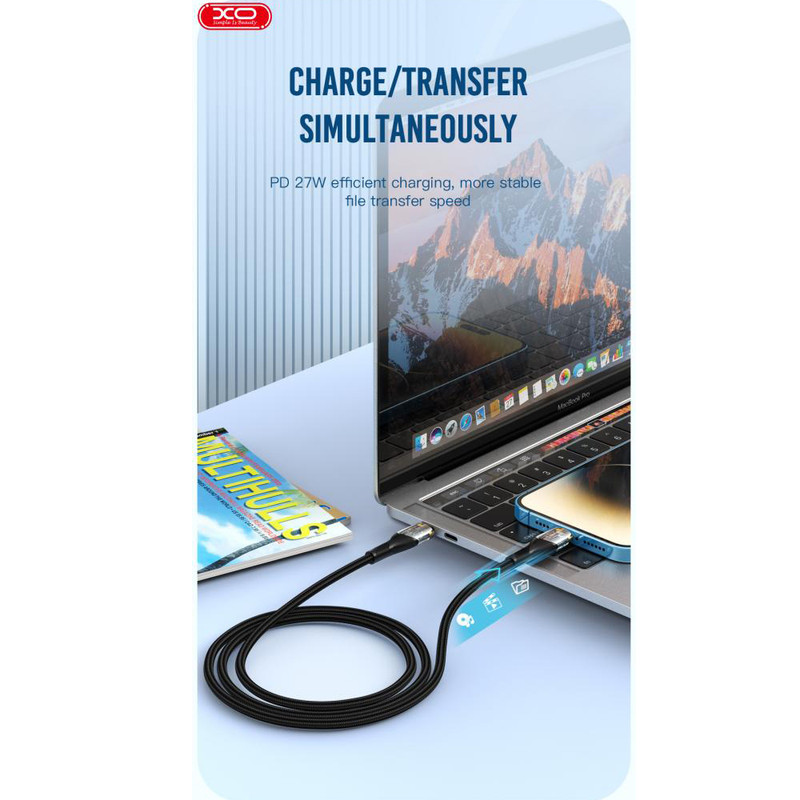 قیمت و خرید کابل تبدیل usb-c به لایتنینگ ایکس او مدل nb-q223a طول 1 متر