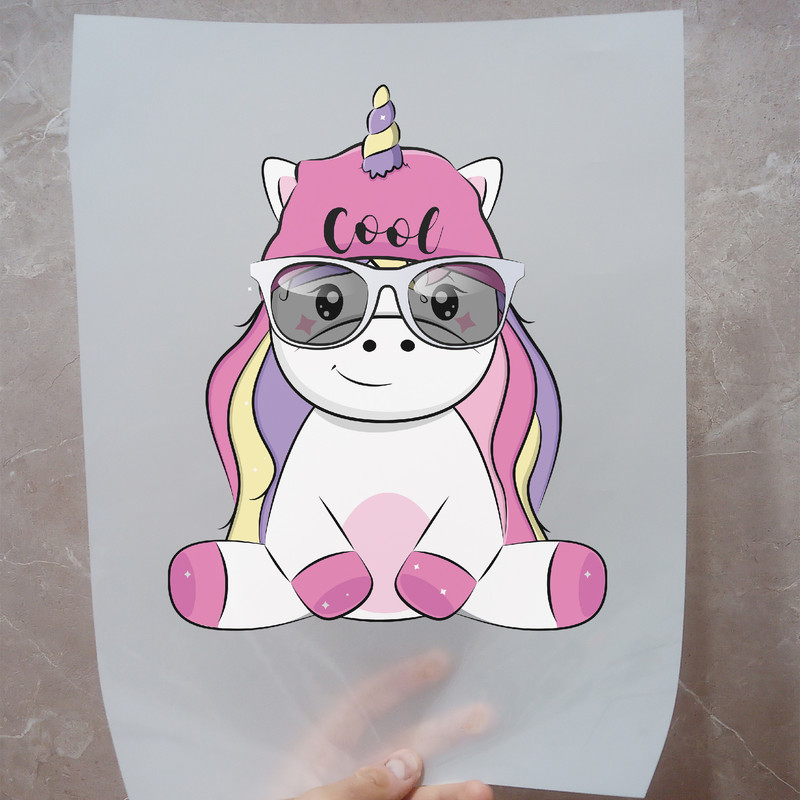 قیمت و خرید استیکر پارچه و لباس مدل dtf طرح یونیکورن کد H20.217 مجموعه 6 عددی