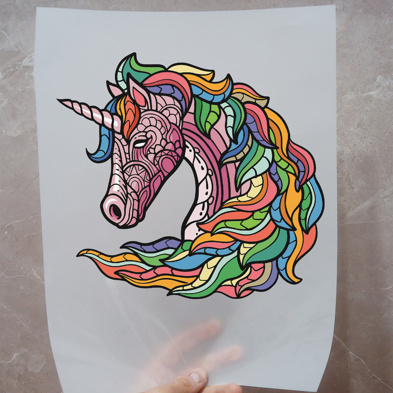 قیمت و خرید استیکر پارچه و لباس مدل dtf طرح یونیکورن کد H20.421 مجموعه 6 عددی