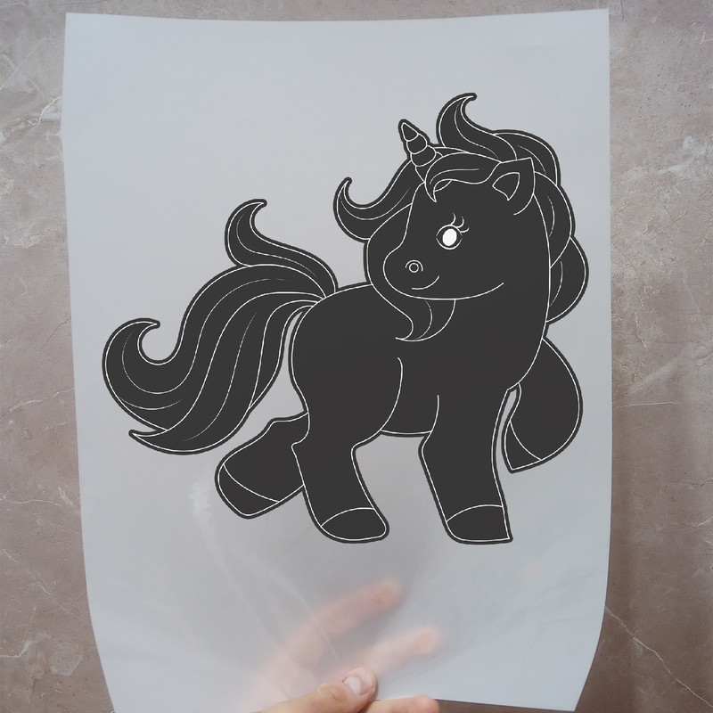 قیمت و خرید استیکر پارچه و لباس مدل dtf طرح یونیکورن کد H20.1206 مجموعه 3 عددی