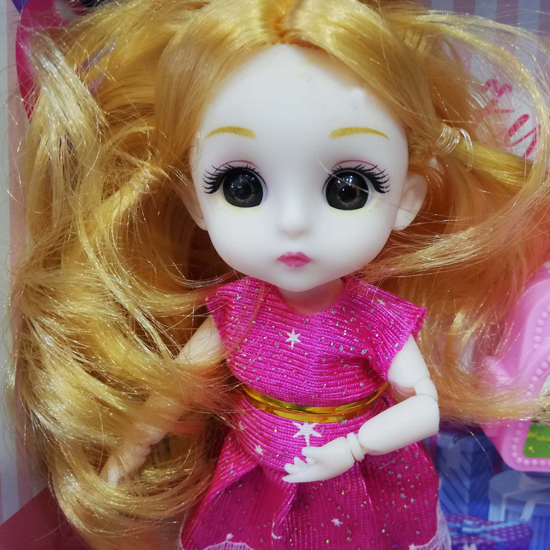 قیمت و خرید عروسک مدل دختر چشم تیله ای کد No 9008 ارتفاع 19 سانتی متر