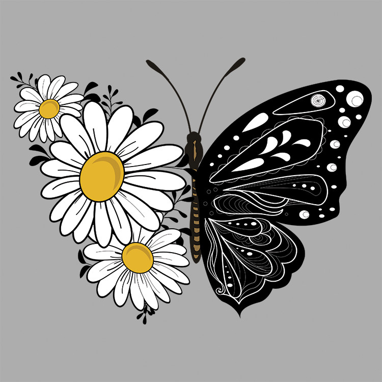 قیمت و خرید استیکر پارچه و لباس مدل دی تی اف طرح پروانه گل کد H20.159 مجموعه 3 عددی