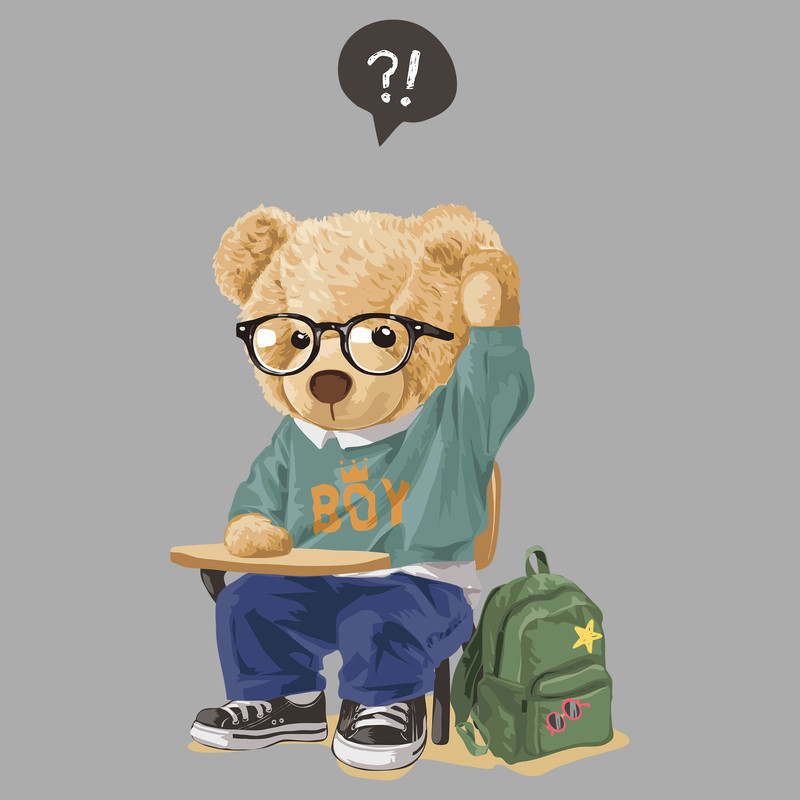 قیمت و خرید استیکر پارچه و لباس مدل dtf طرح تدی کد H20.170 مجموعه 3 عددی