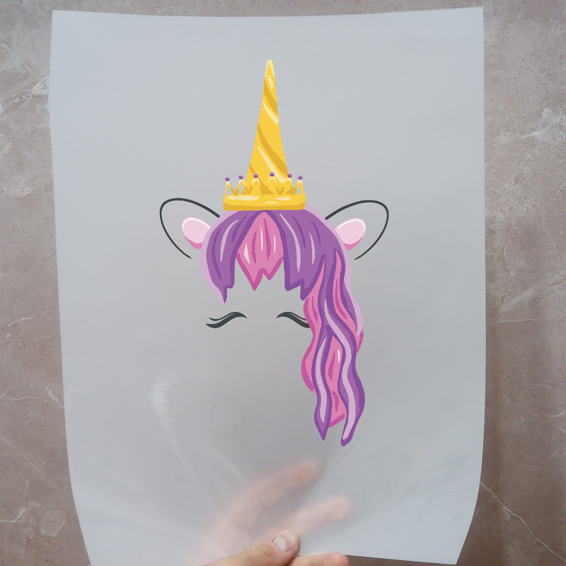 قیمت و خرید استیکر پارچه و لباس مدل dtf طرح یونیکورن کد H15.28 مجموعه 4 عددی