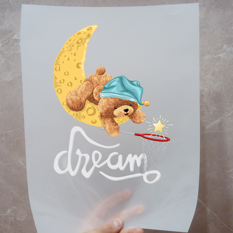 قیمت و خرید استیکر پارچه و لباس مدل dtf طرح تدی کد H15.101 مجموعه 4 عددی