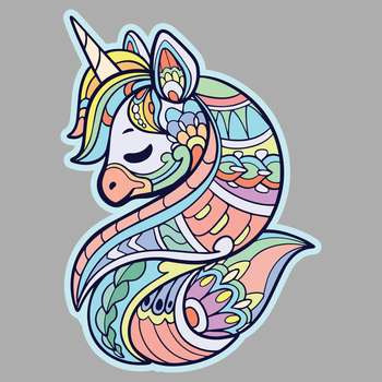 قیمت و خرید استیکر پارچه و لباس مدل dtf طرح یونیکورن کد H15.183 مجموعه 12 عددی