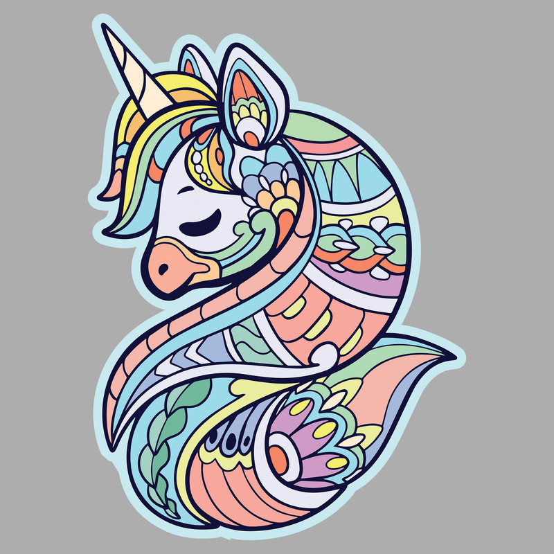 قیمت و خرید استیکر پارچه و لباس مدل dtf طرح یونیکورن کد H20.183 مجموعه 6 عددی