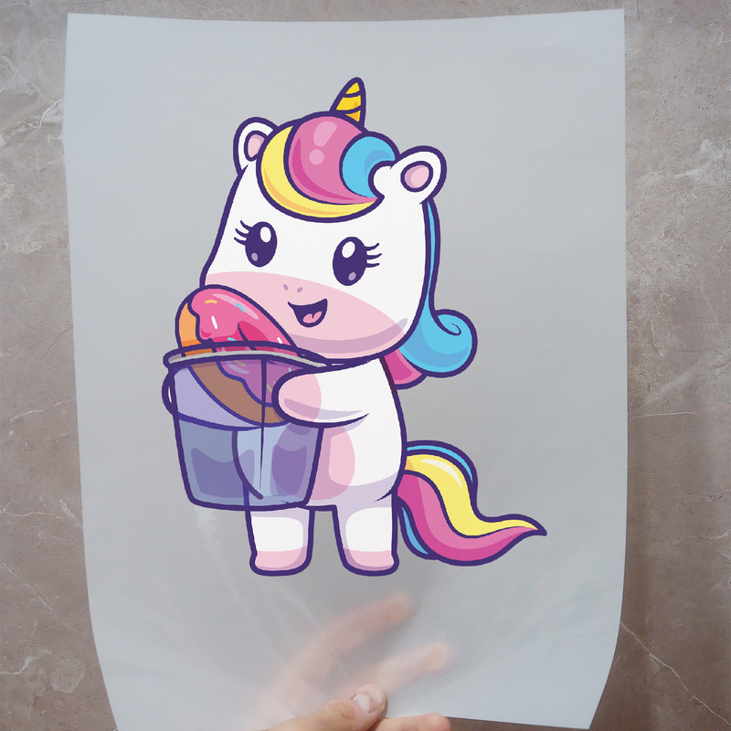 قیمت و خرید استیکر پارچه و لباس مدل dtf طرح یونیکورن کد H20.619 مجموعه 3 عددی