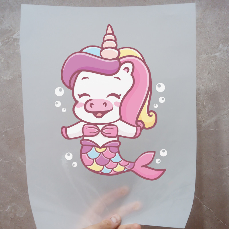 قیمت و خرید استیکر پارچه و لباس مدل dtf طرح یونیکورن کد H20.990 مجموعه 3 عددی