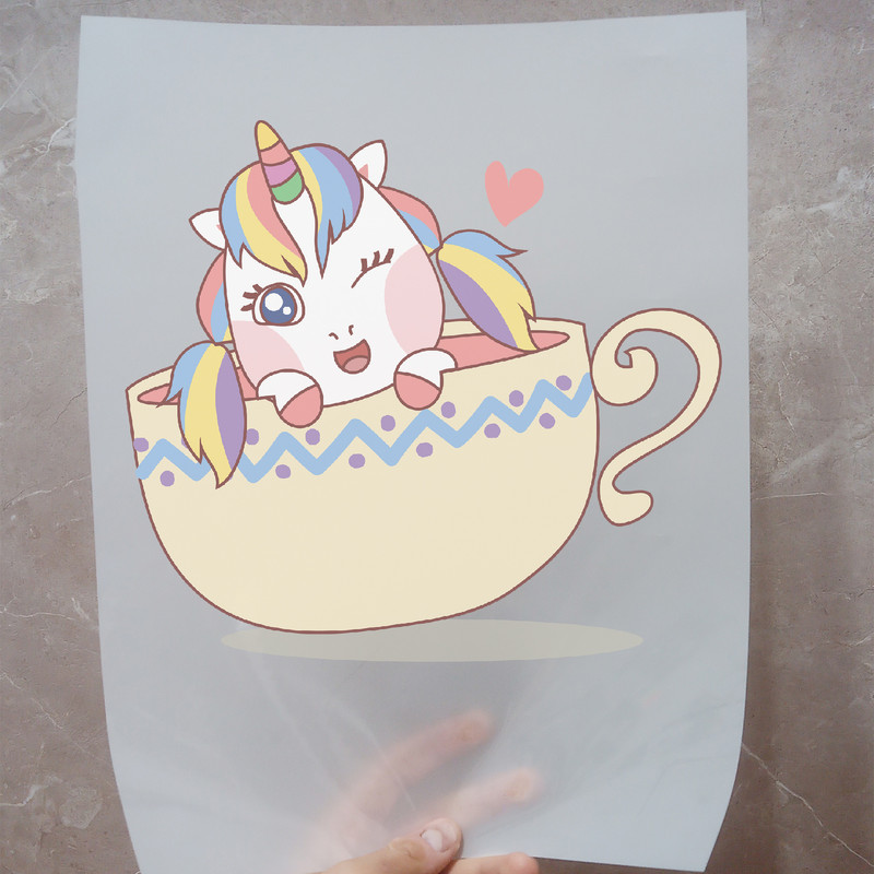 قیمت و خرید استیکر پارچه و لباس مدل dtf طرح یونیکورن کد H15.761 مجموعه 4 عددی