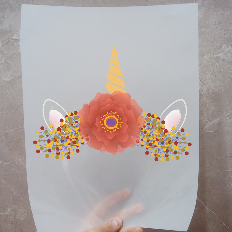 قیمت و خرید استیکر پارچه و لباس مدل dtf طرح یونیکورن کد H15.102 مجموعه 4 عددی