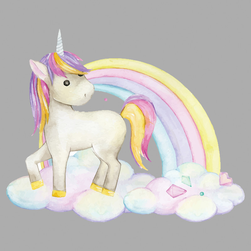 قیمت و خرید استیکر پارچه و لباس مدل dtf طرح یونیکورن کد H15.524 مجموعه 4 عددی