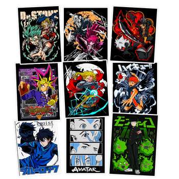 قیمت و خرید استیکر لپ تاپ ماسا دیزاین طرح ANIME کد COLSA مجموعه 9 عددی