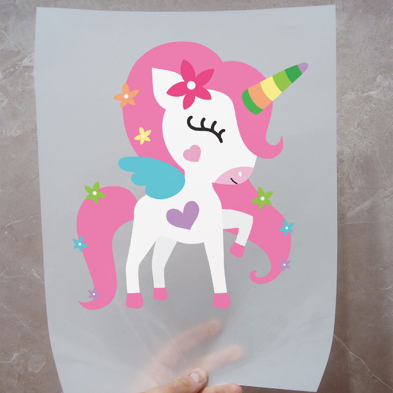 قیمت و خرید استیکر پارچه و لباس مدل dtf طرح یونیکورن کد H20.716 مجموعه 3 عددی