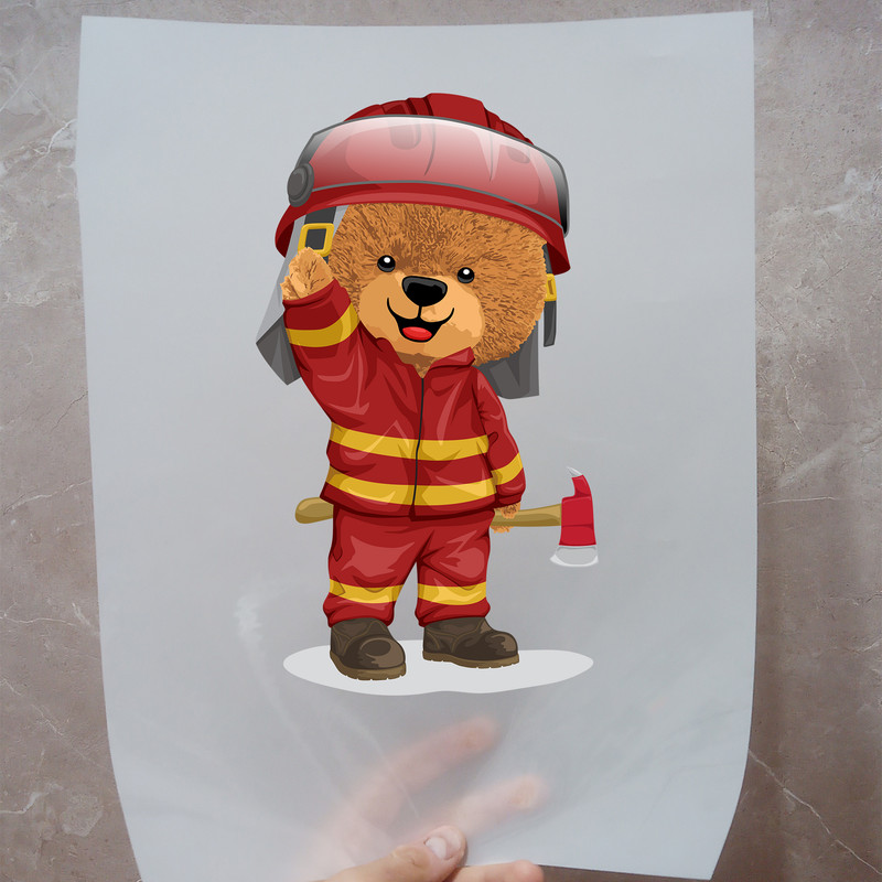 قیمت و خرید استیکر پارچه و لباس مدل dtf طرح تدی کد H15.54 مجموعه 4 عددی