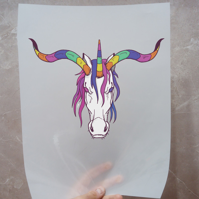 قیمت و خرید استیکر پارچه و لباس مدل dtf طرح یونیکورن کد H20.254 مجموعه 3 عددی