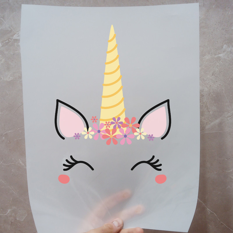 قیمت و خرید استیکر پارچه و لباس مدل dtf طرح یونیکورن کد H20.68 مجموعه 6 عددی