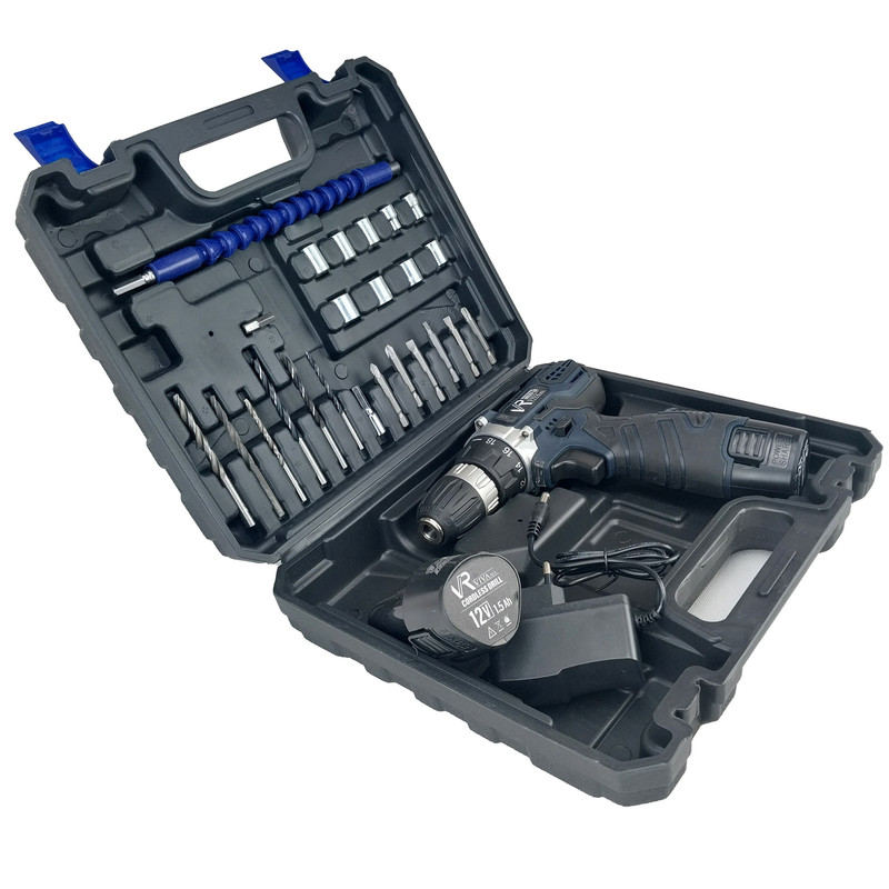 قیمت و خرید دریل پیچ گوشتی شارژی ویوارکس مدل VR12V-2A-NEW مجموعه 28 عددی