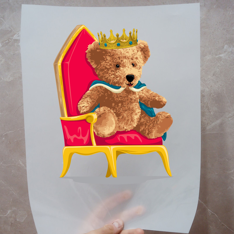 قیمت و خرید استیکر پارچه و لباس مدل dtf طرح تدی کد H15.22 مجموعه 4 عددی