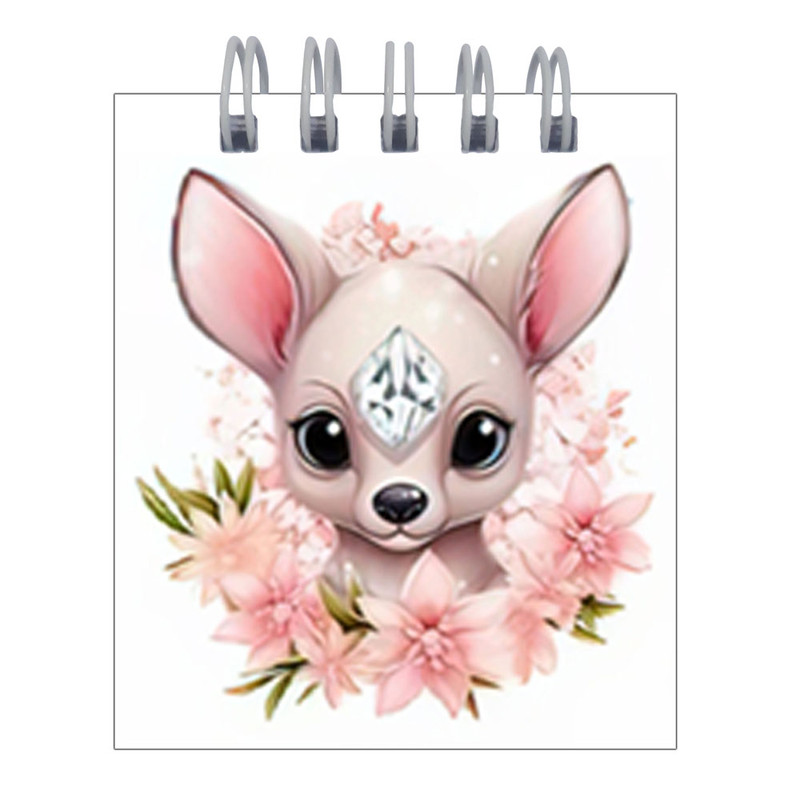 قیمت و خرید دفترچه یادداشت 50 برگ طرح آهو و تاج الماس و گل صورتی کد ...