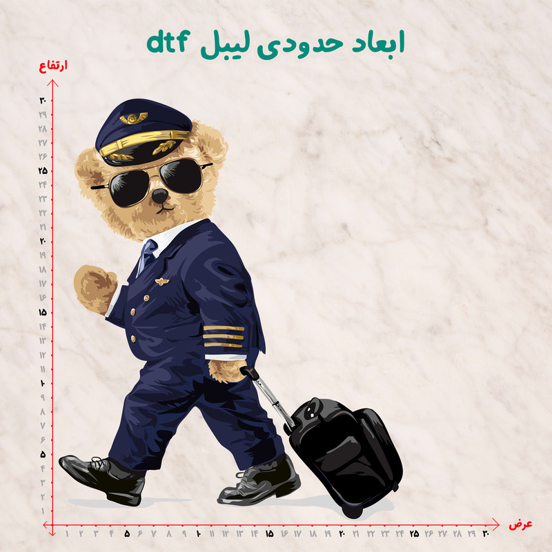 قیمت و خرید استیکر پارچه و لباس مدل dtf طرح تدی کد H30.176 مجموعه 12 عددی