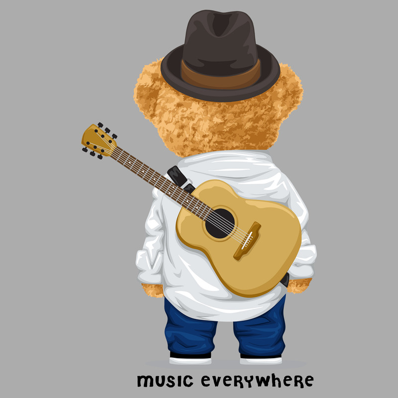 قیمت و خرید استیکر پارچه و لباس مدل dtf طرح تدی کد H20.50 مجموعه 3 عددی