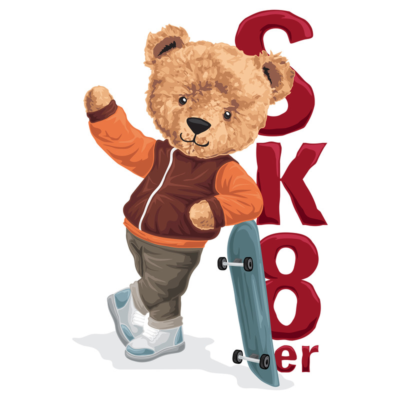 قیمت و خرید استیکر پارچه و لباس مدل dtf طرح تدی کد H30.2 مجموعه 12 عددی