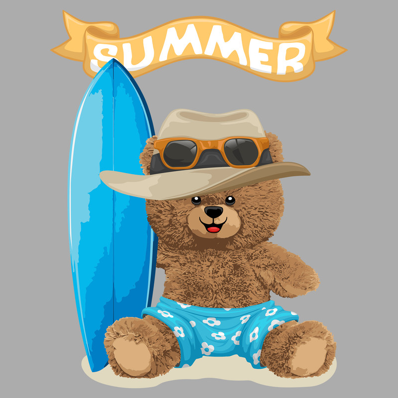 قیمت و خرید استیکر پارچه و لباس مدل dtf طرح تدی کد H15.48 مجموعه 12 عددی