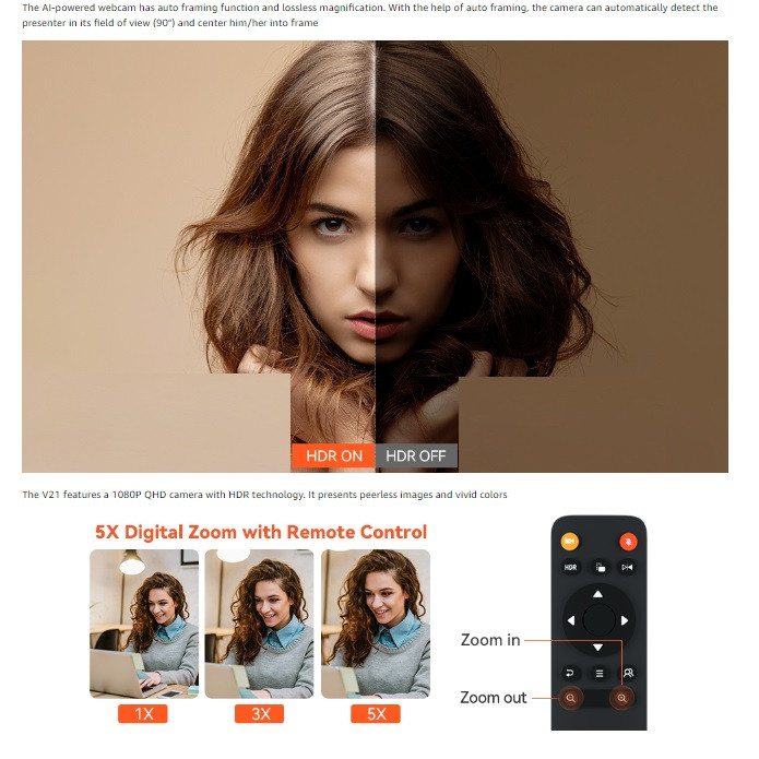 قیمت و خرید وب کم مدل 2K Sensor 5X w/Remote Control
