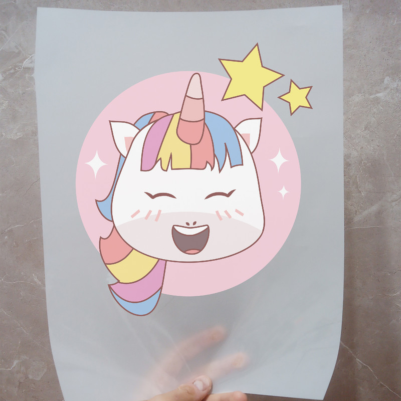 قیمت و خرید استیکر پارچه و لباس مدل dtf طرح یونیکورن کد H15.173 مجموعه 4 عددی