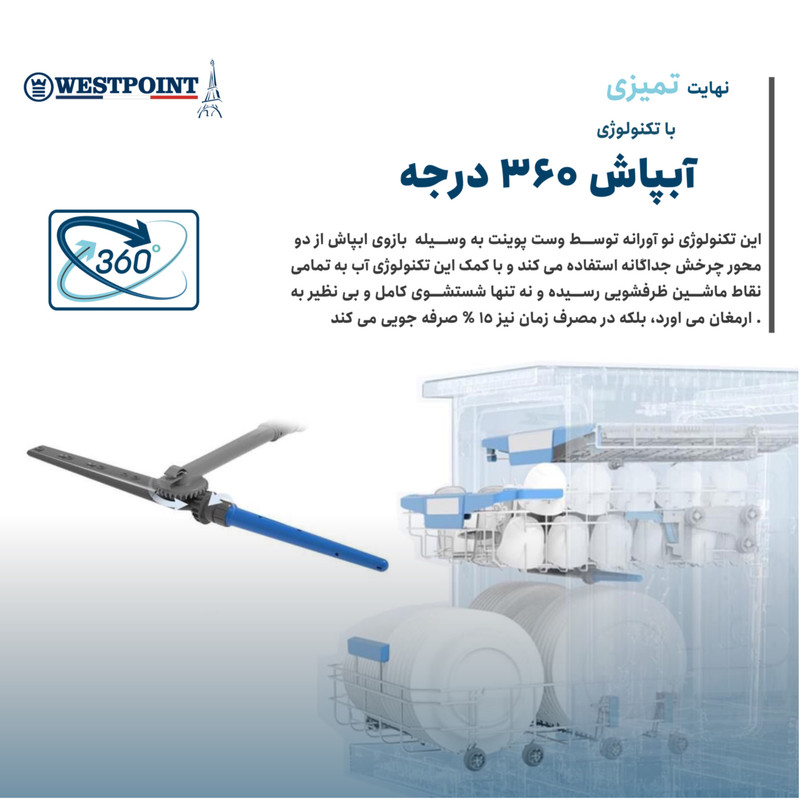 قیمت و خرید ماشین ظرفشویی 15 نفره وست پوینت مدل WYG-15925.E
