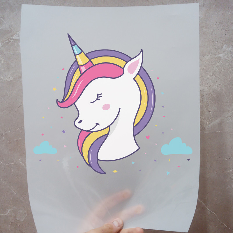 قیمت و خرید استیکر پارچه و لباس مدل dtf طرح یونیکورن کد H20.469 مجموعه 6 عددی